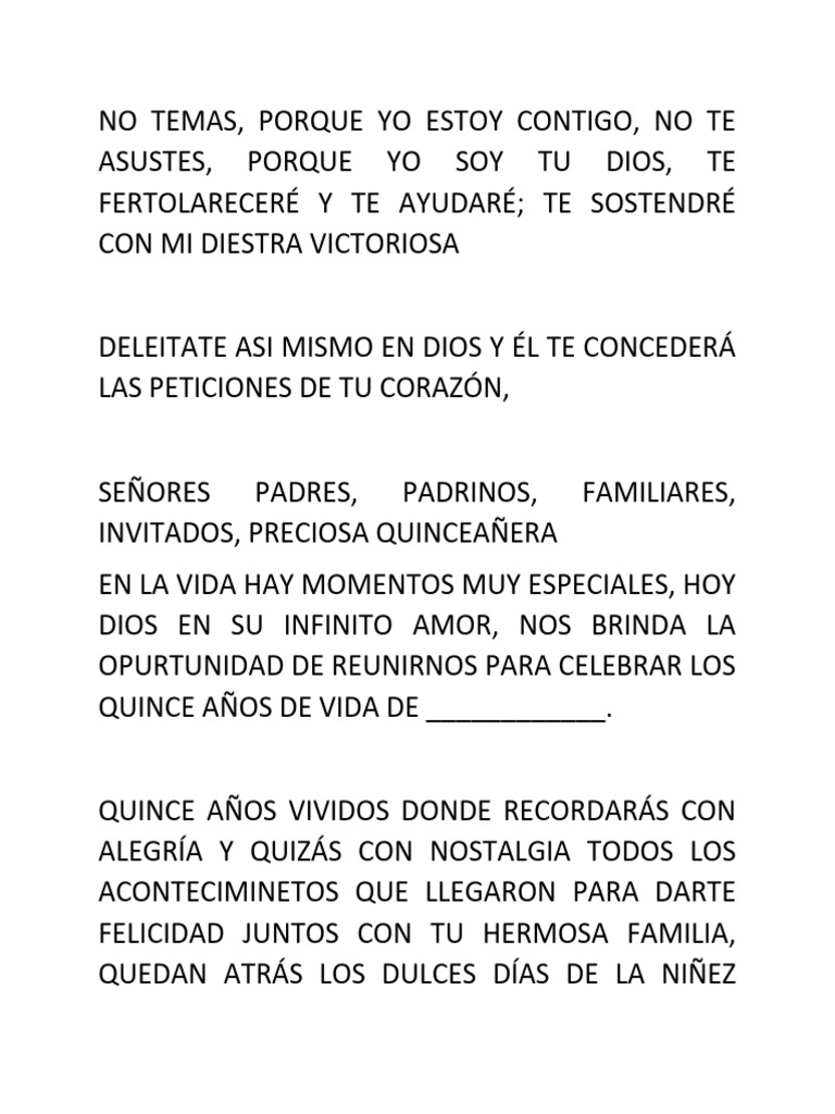 Discurso Quinceañera | PDF