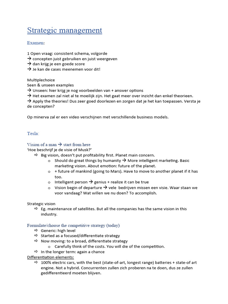 Tesla Case Strategic Management | PDF | Business | Strategic Management
