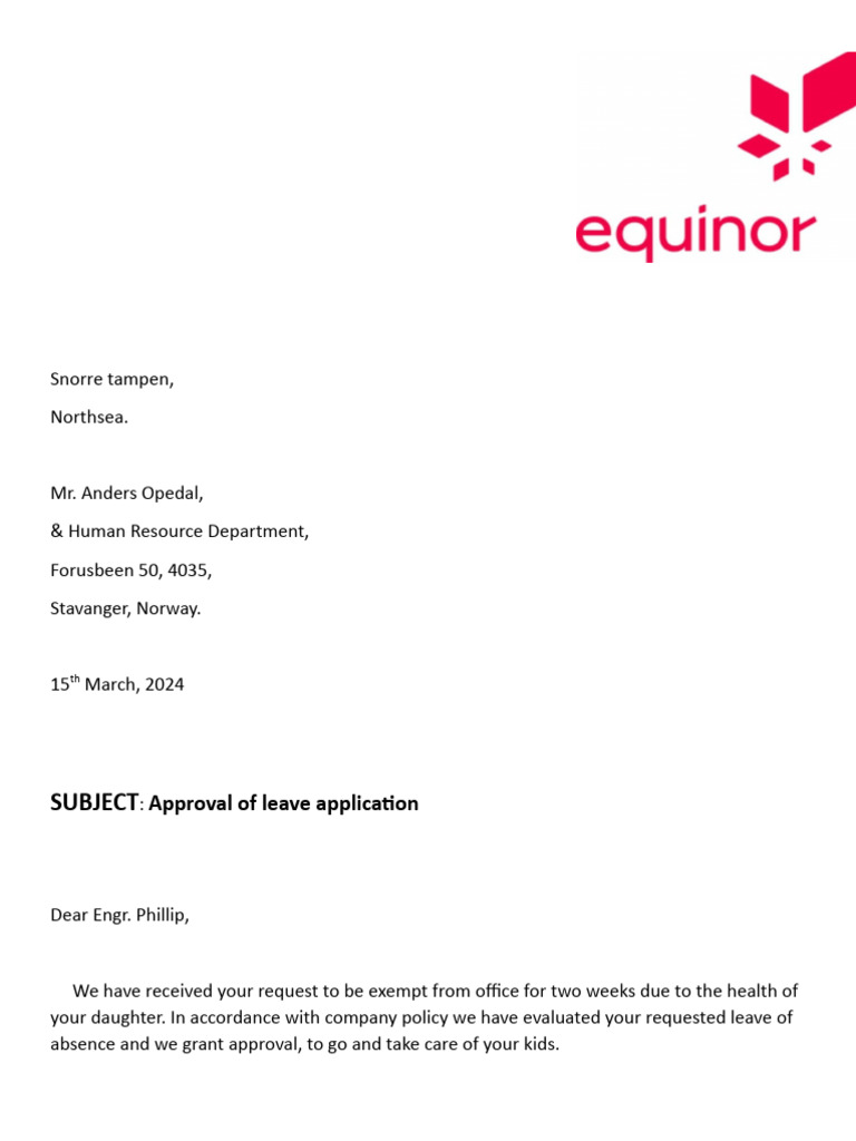 Engr - Philip Chao Leave Approval | PDF