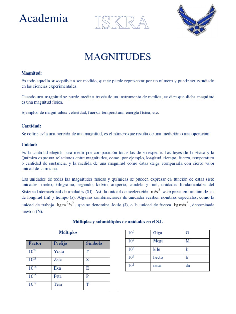 Magnitudes PDF | Descargar gratis PDF | Kilogramo | Mole (Unidad)