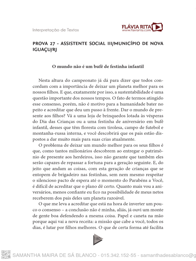 Prova 27 Assistente Social III | PDF | Sustentabilidade