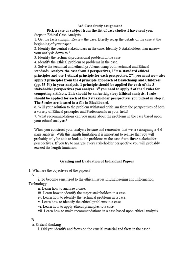 361 3rd Case Study Assignment | PDF | Evaluation | Cognition