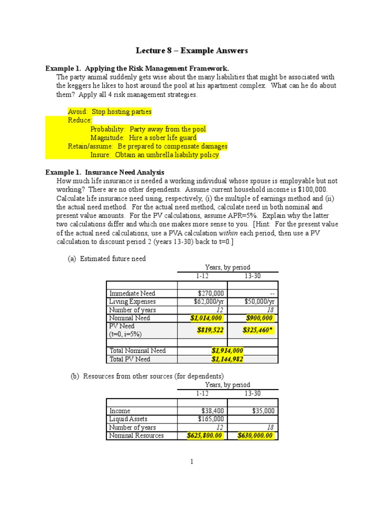 Lec 8 - Example Answers | PDF