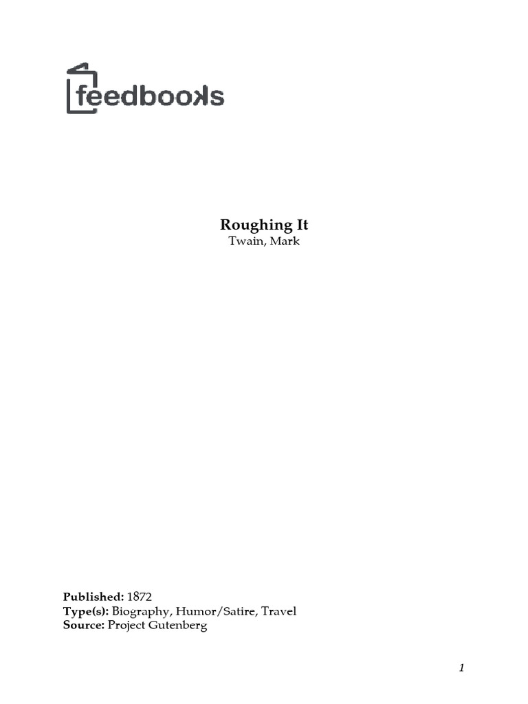 Twain - Roughing It | PDF | Mark Twain