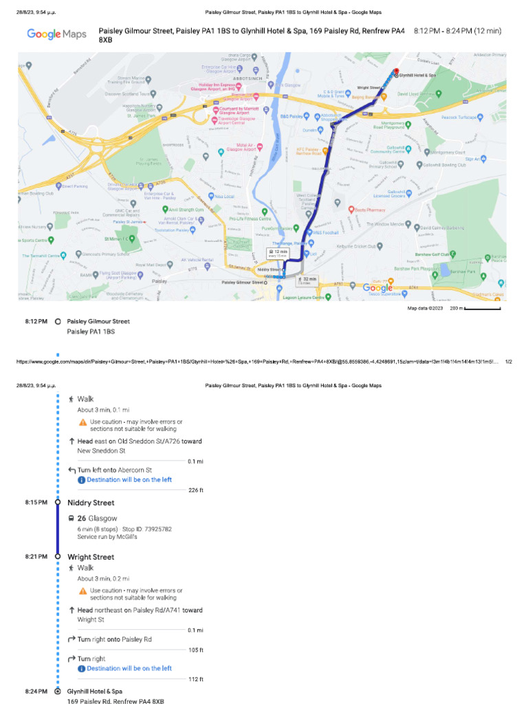 Paisley train station Glynhill Hotel plus map | PDF