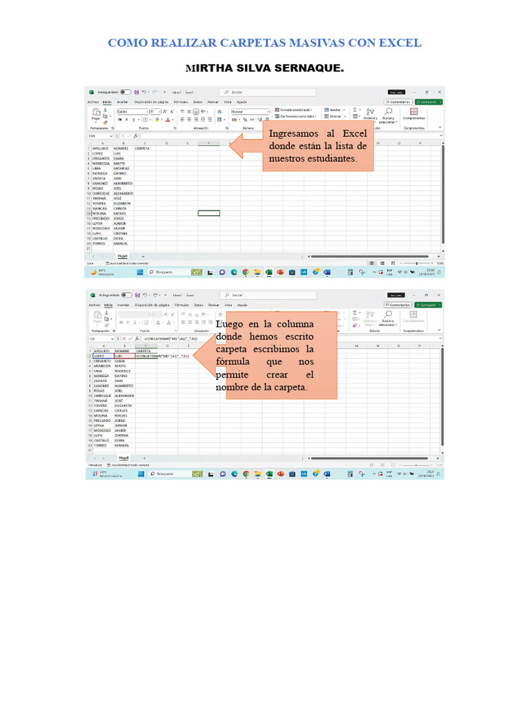 Creación de Carpetas Masivas Con Excel. | PDF | Ventana (informática) | Software