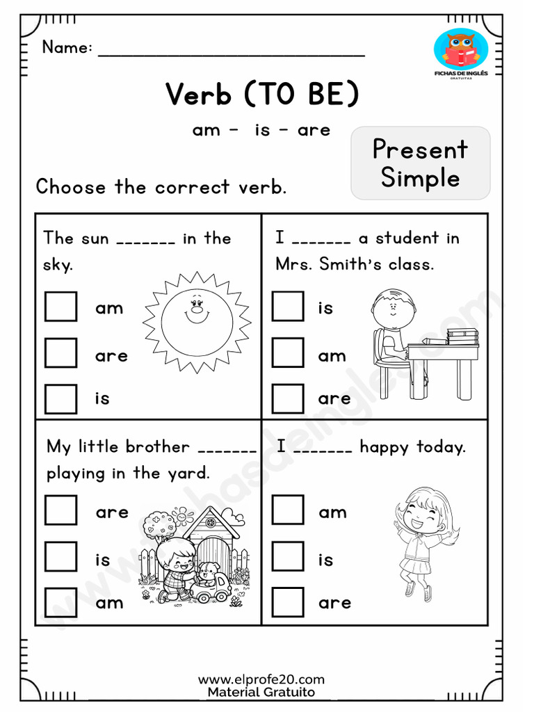 Verbo To Be Fichasdeingles | PDF