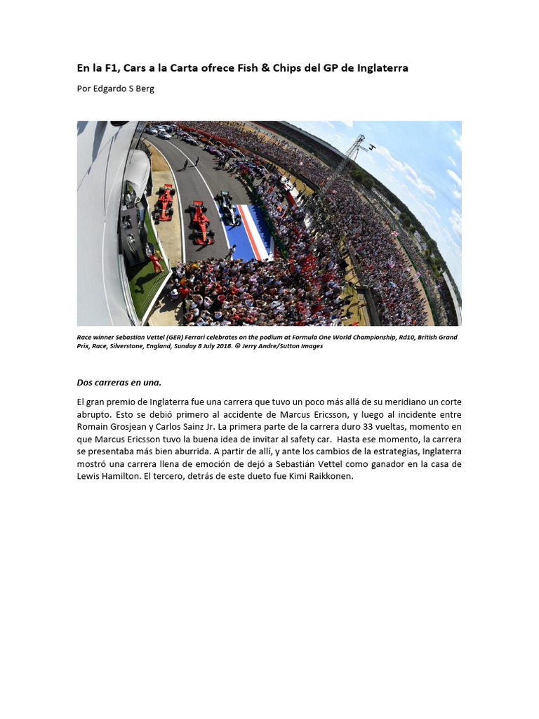Cars A La Carta Sirve Fish and Chips | PDF | Grand Prix Motor Racing ...