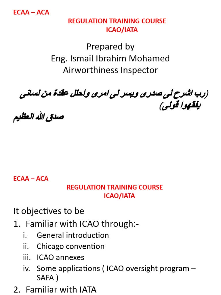 Pdfslide - Tips - Ecaa Aca Regulation Training Course Icaoiata Prepared ...