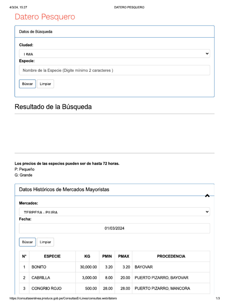 Terminal Pesquero Piura 1 de Marzo 2024 | PDF