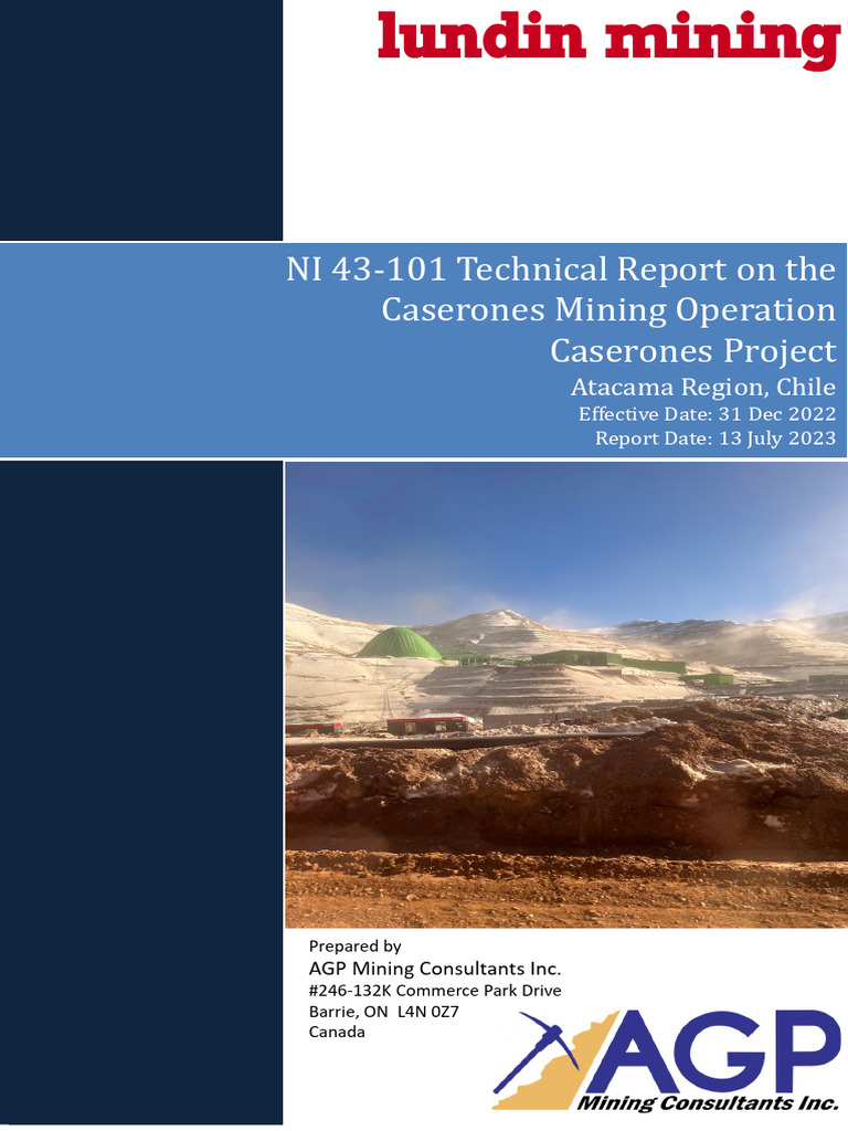 Ni43-101 TR On The Caserones Mining Operation - Final | PDF | Mining | Minerals