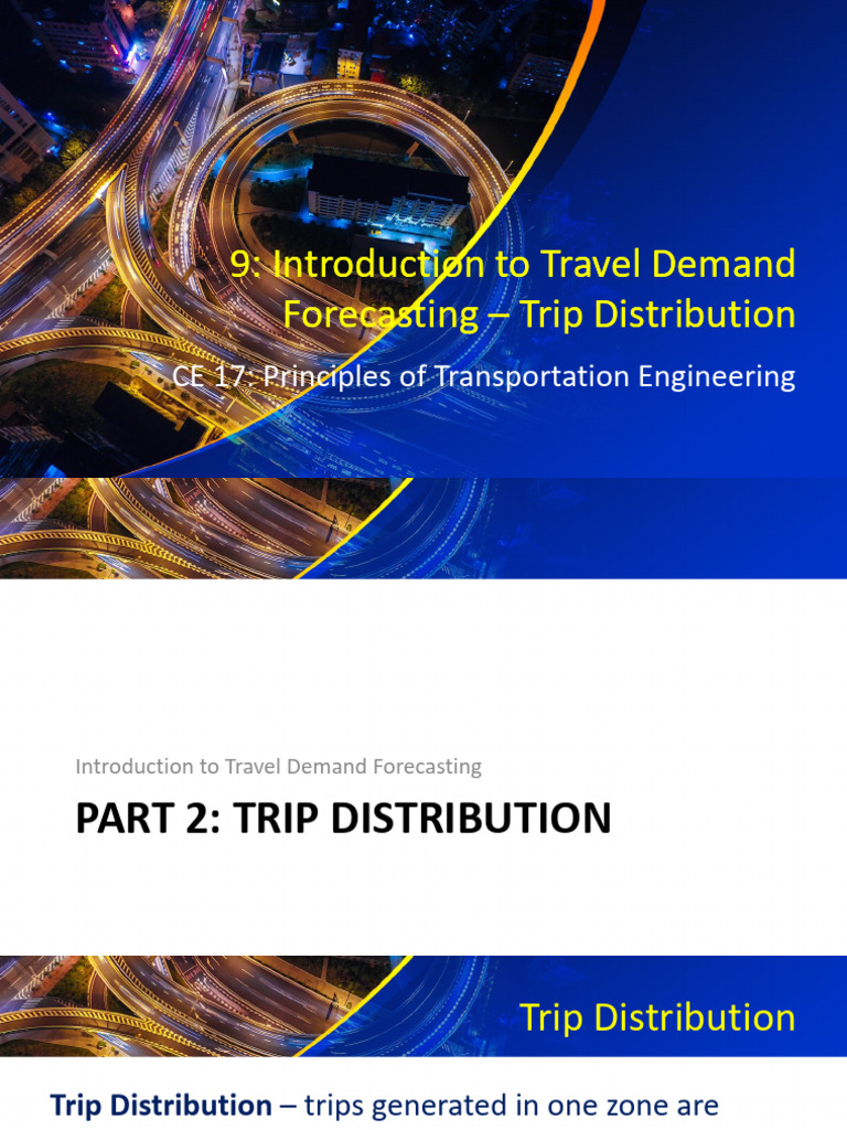 9 - Travel Demand Forecasting (Trip Distribution) | PDF