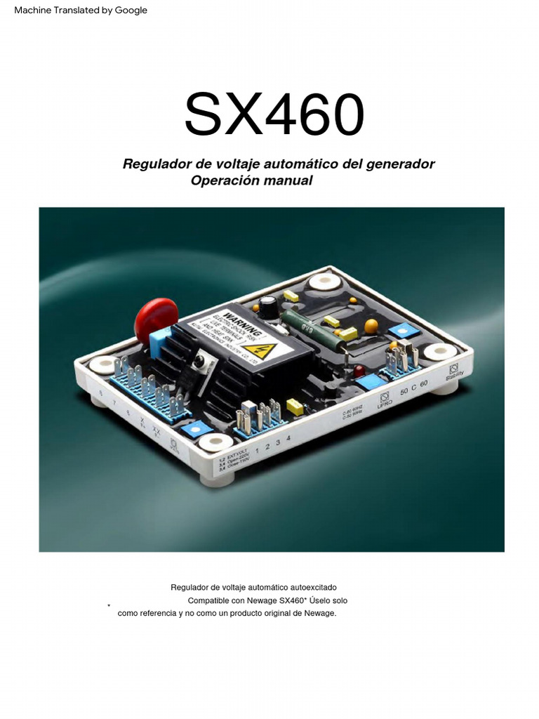 Manual SX460 | PDF | Generador eléctrico | voltaje