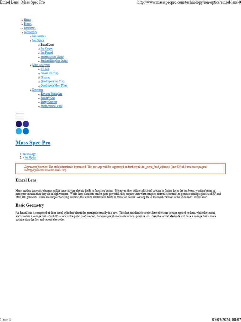 Ion optics with electrostatic lenses 2 | Download Free PDF | Mass ...