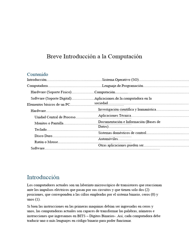 Introducción a la Computación 6TO Grado | PDF | Programación | Programa de computadora