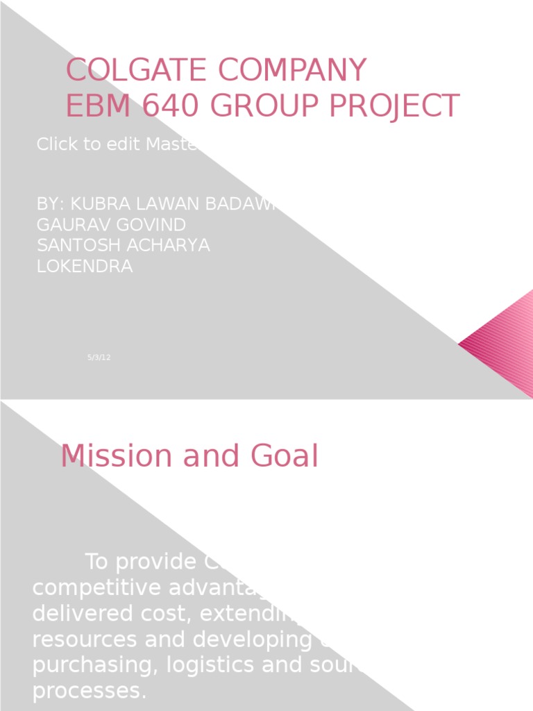 Colgate Company Ebm 640 Group Project | PDF | Brand | Gender