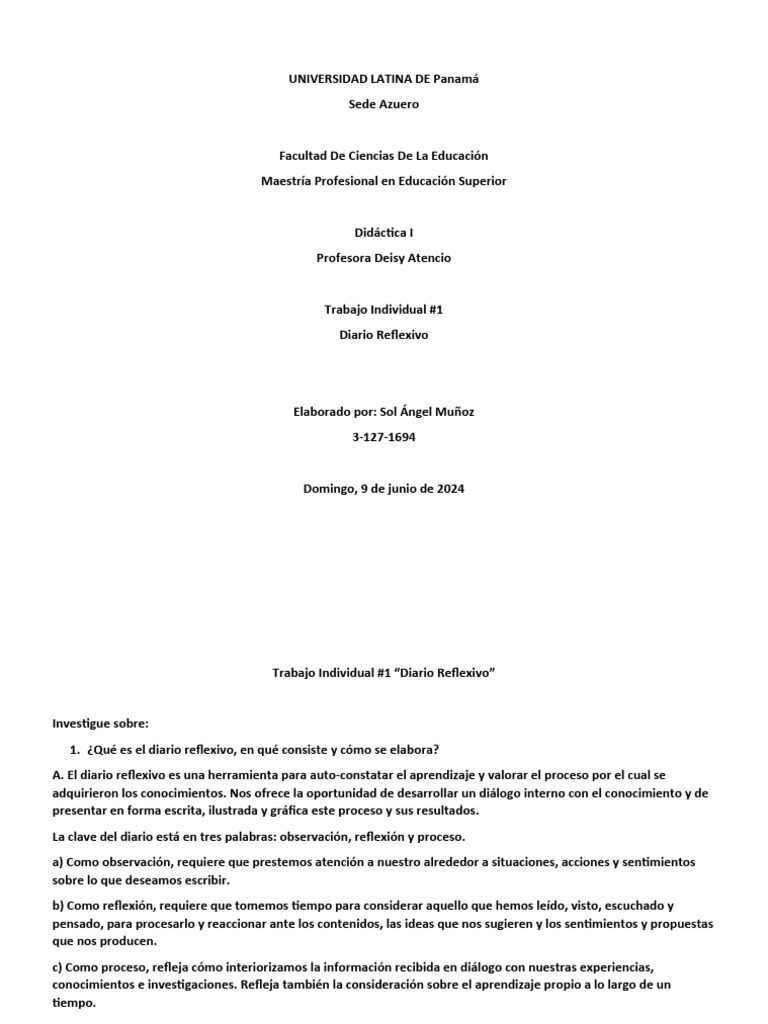 Trabao Individual 1. Sol Muñoz | PDF | Aprendizaje | Moodle