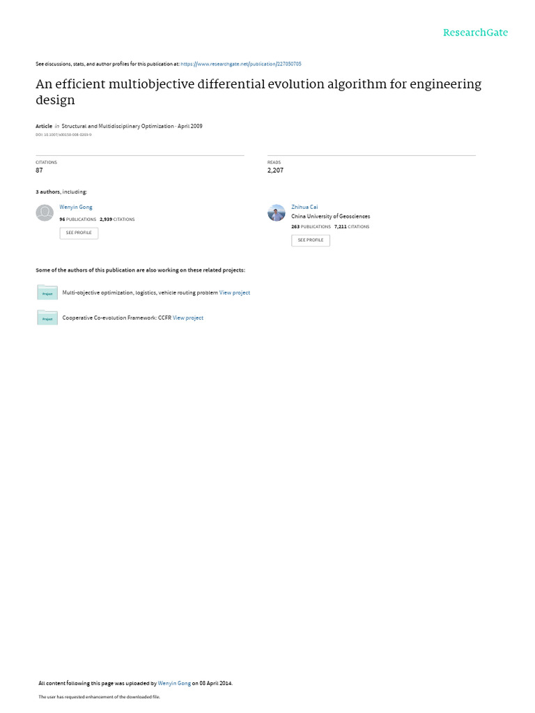 An Efficient Multiobjective Differential Evolution | PDF | Mathematical ...