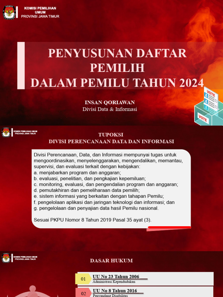 Materi 20-6-2024 (Penyusunan Daftar Pemilih) | PDF