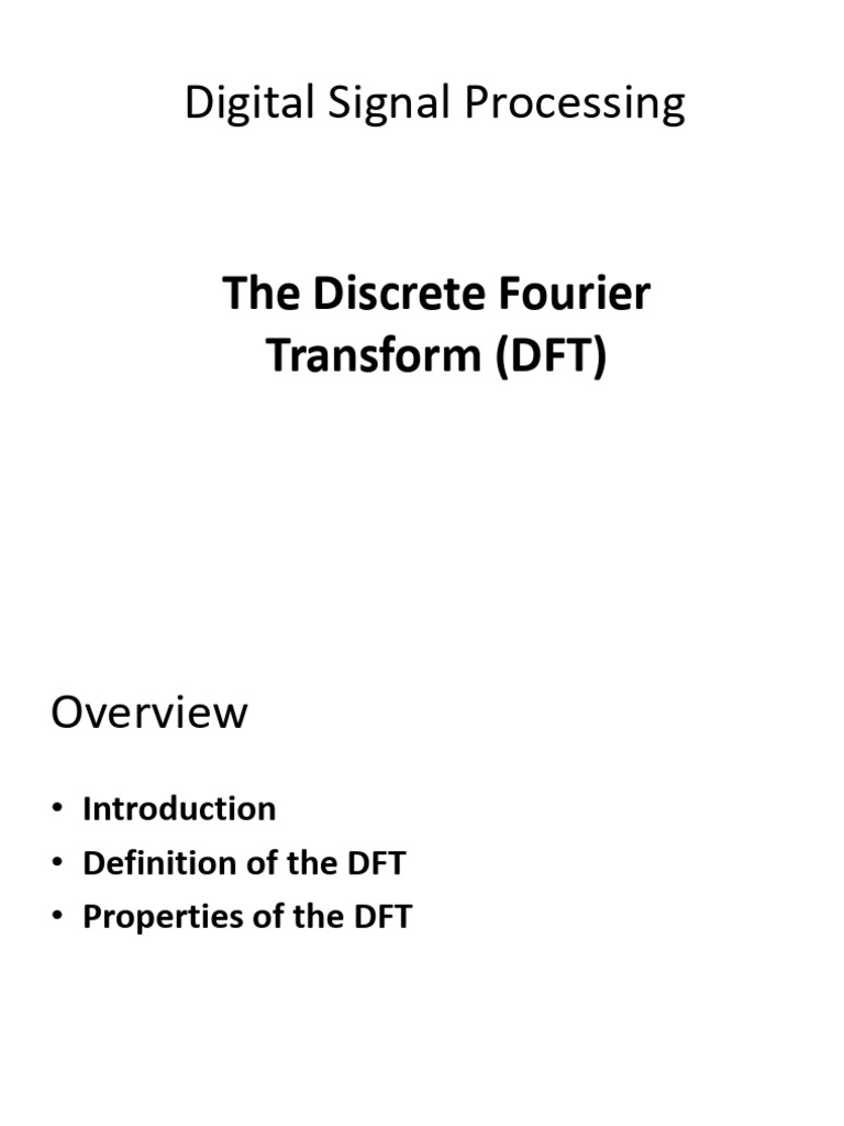 Handout - 6 The Discrete Fourier Transform | PDF | Discrete Fourier Transform ...
