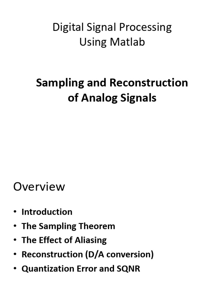 Handout 4 Sampling | PDF | Sampling (Signal Processing) | Analog To Digital Converter