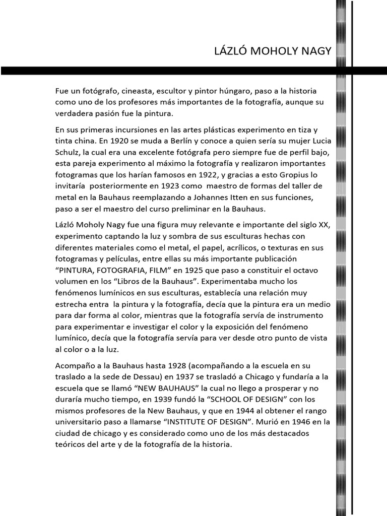 informe-LÁZLÓ MOHOLY NAGY | PDF