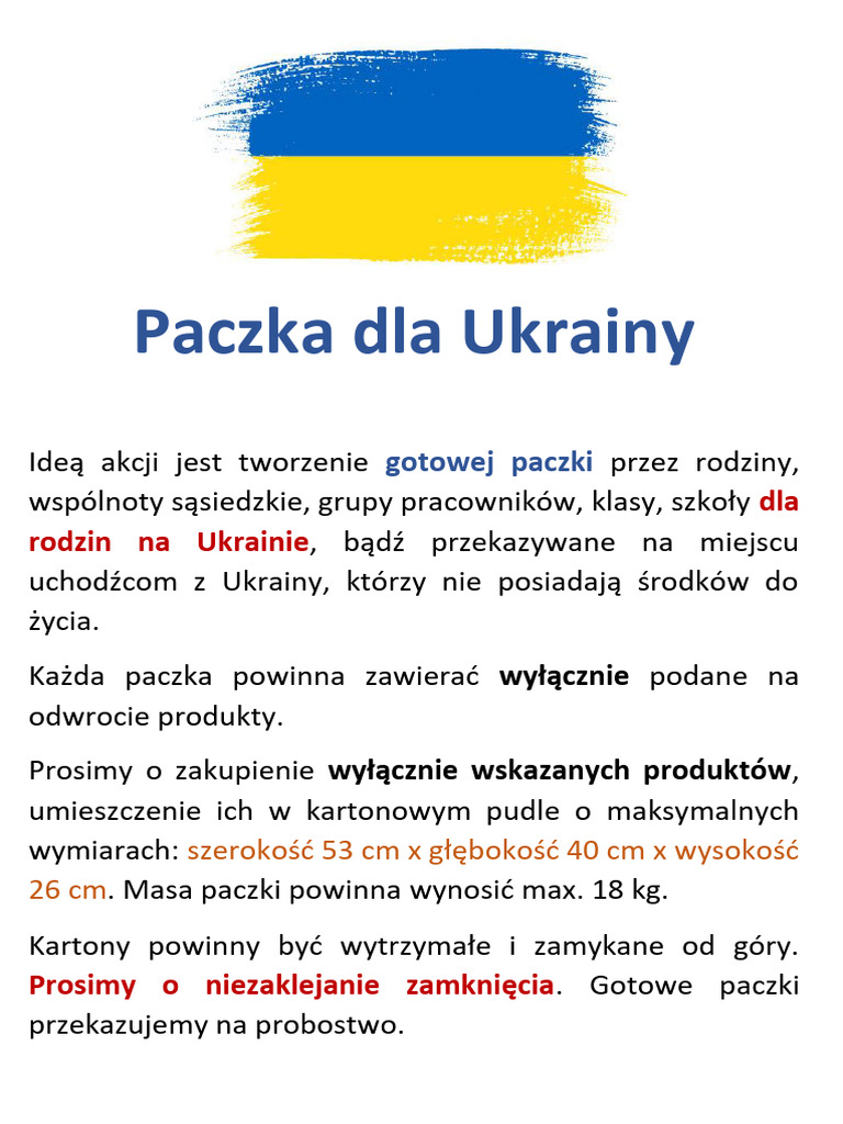 Paczka Dla Ukrainy | PDF