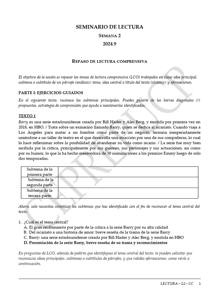 Semana 2 Seminario de Repaso de Lectura Comprensiva 2024.9 | PDF | Netflix | Inteligencia artificial