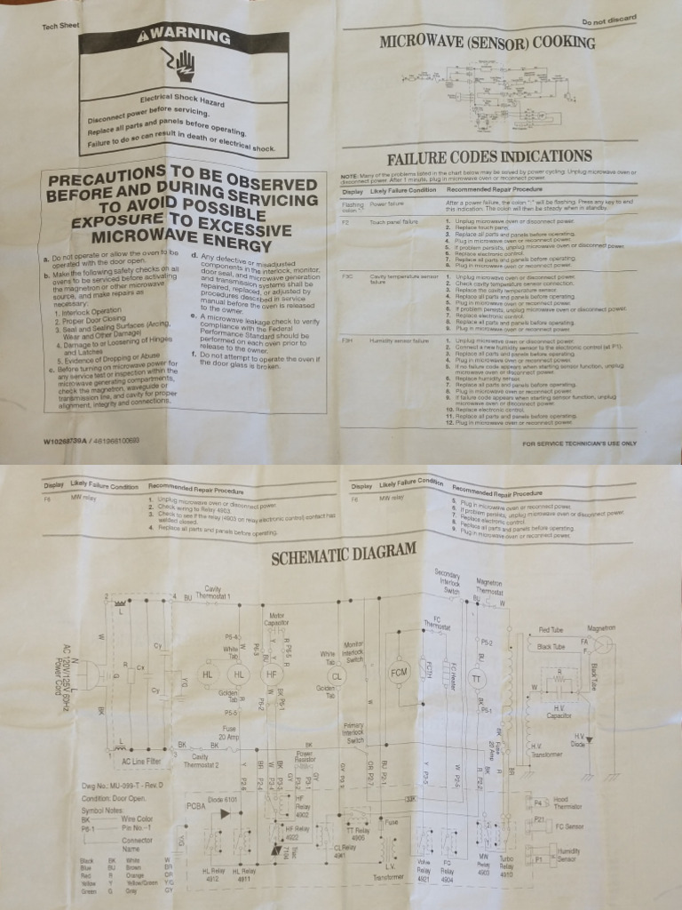 KitchenAid Microwave Sensor Cooking Tech Sheet | PDF