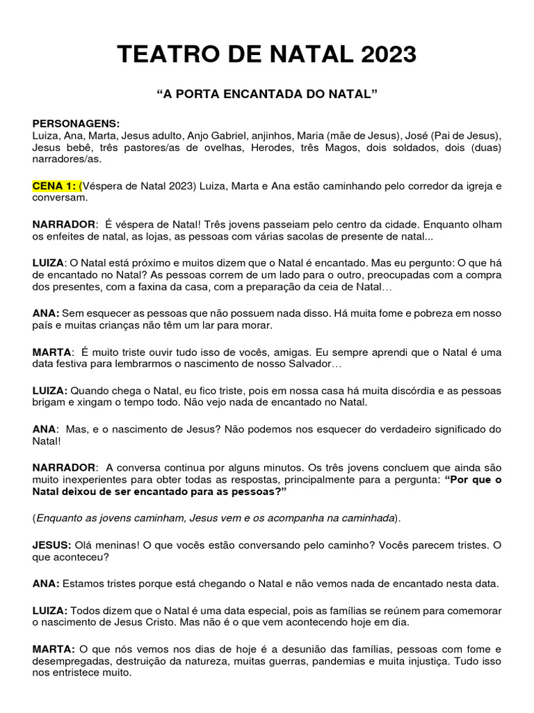 Teatro de Natal | PDF | Maria, mãe de Jesus | Jesus