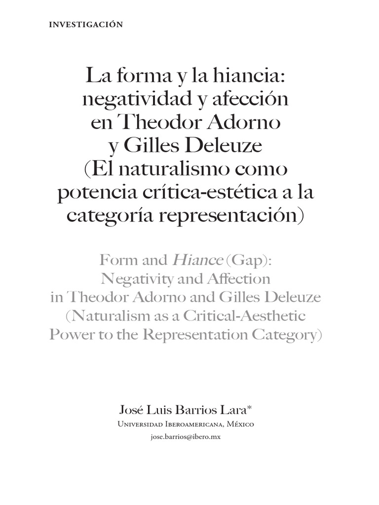 Adorno y Deleuze | PDF | Immanuel Kant | Dialéctico