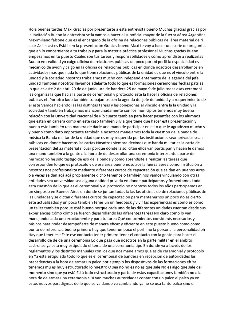Entrevista Practica Profesional Pdf Verdad Educación En Artes