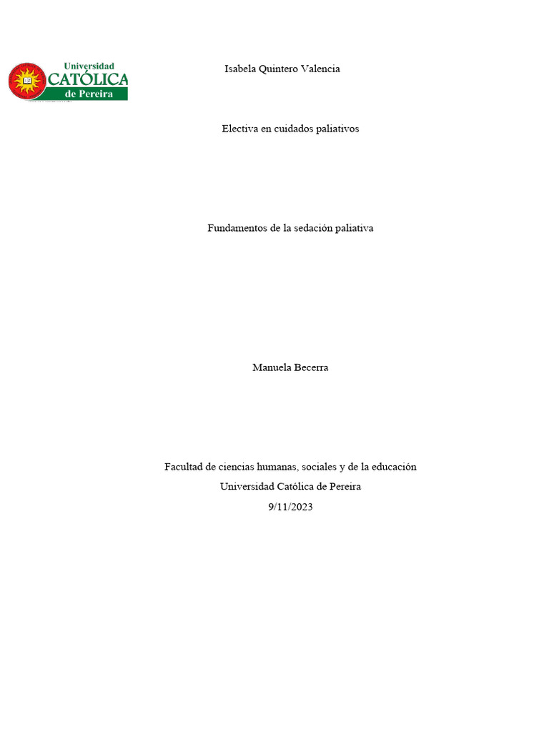 Ensayo sedación paliativa ensayo | PDF | Las emociones | Ansiedad Ensayo sedación paliativa ensayo | PDF | Las emociones | Ansiedad