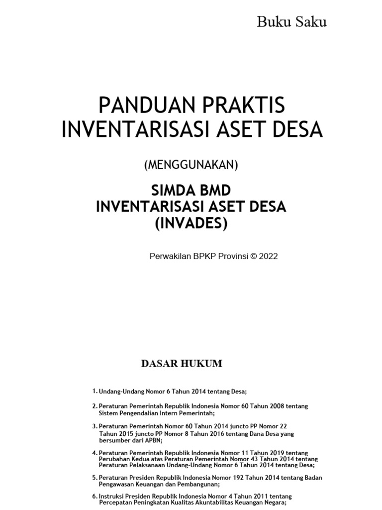 Panduan Inventarisasi Aset Desa | PDF