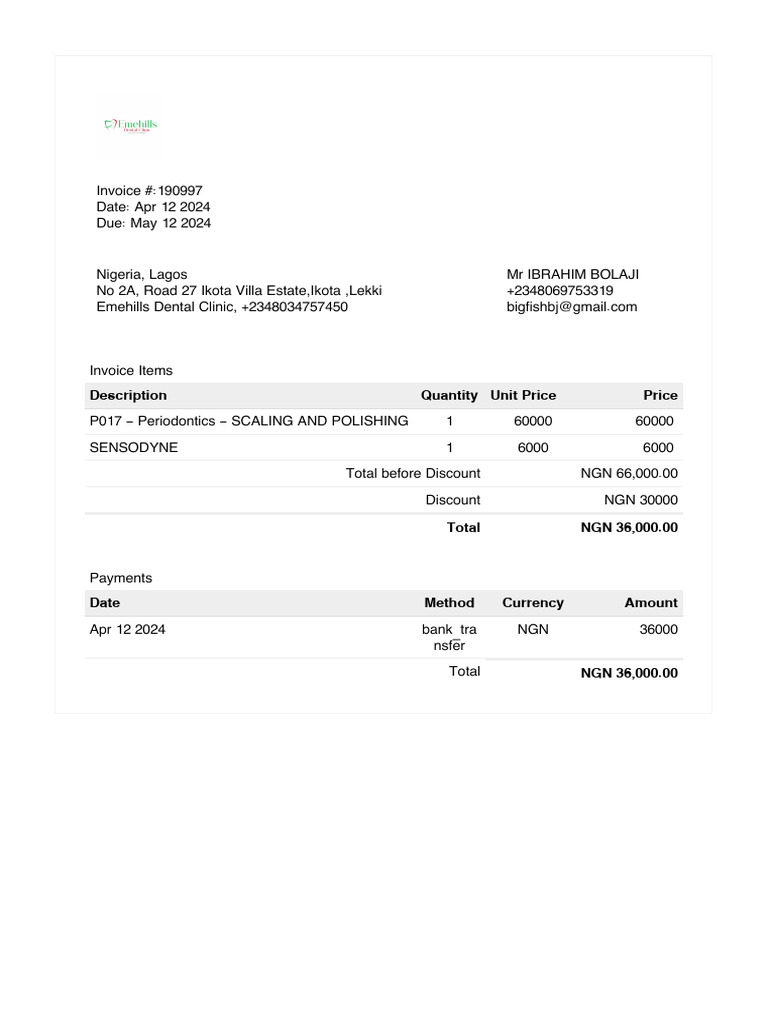 In Voice 190997 | PDF | Finance & Money Management