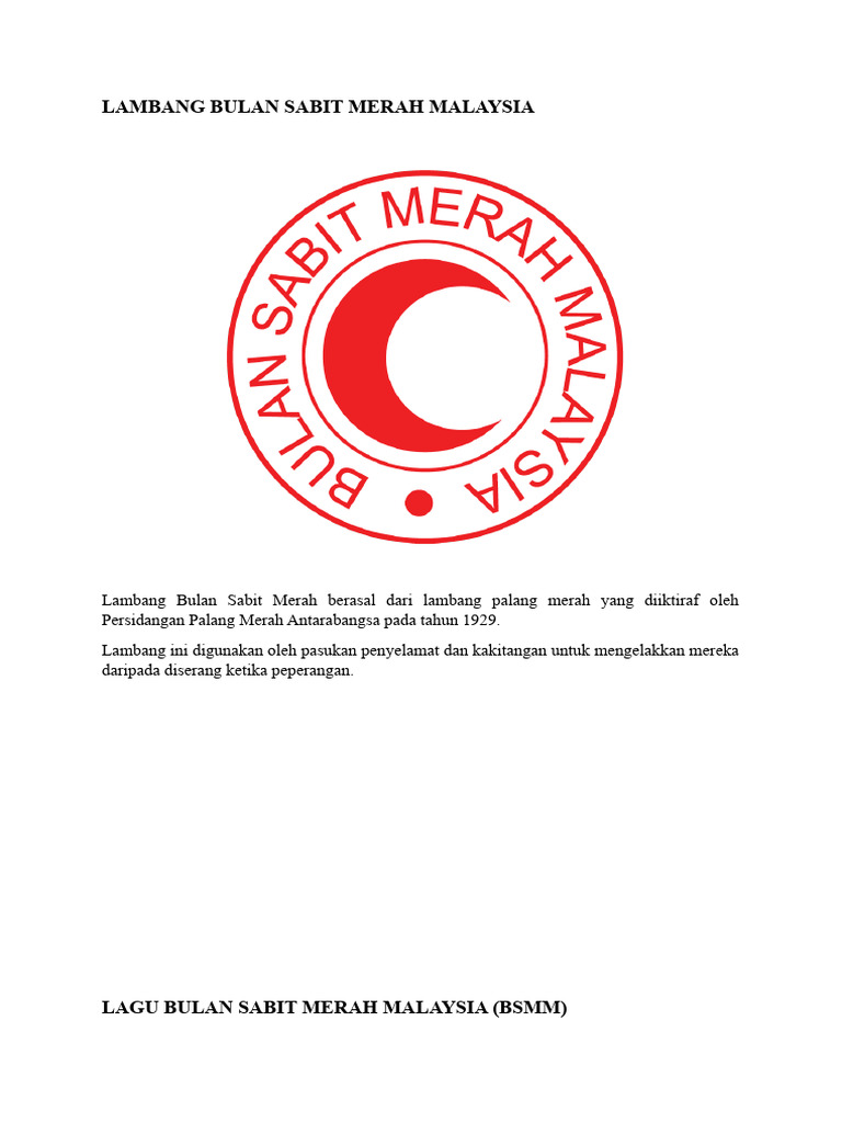 Lambang Bulan Sabit Merah Malaysia | PDF