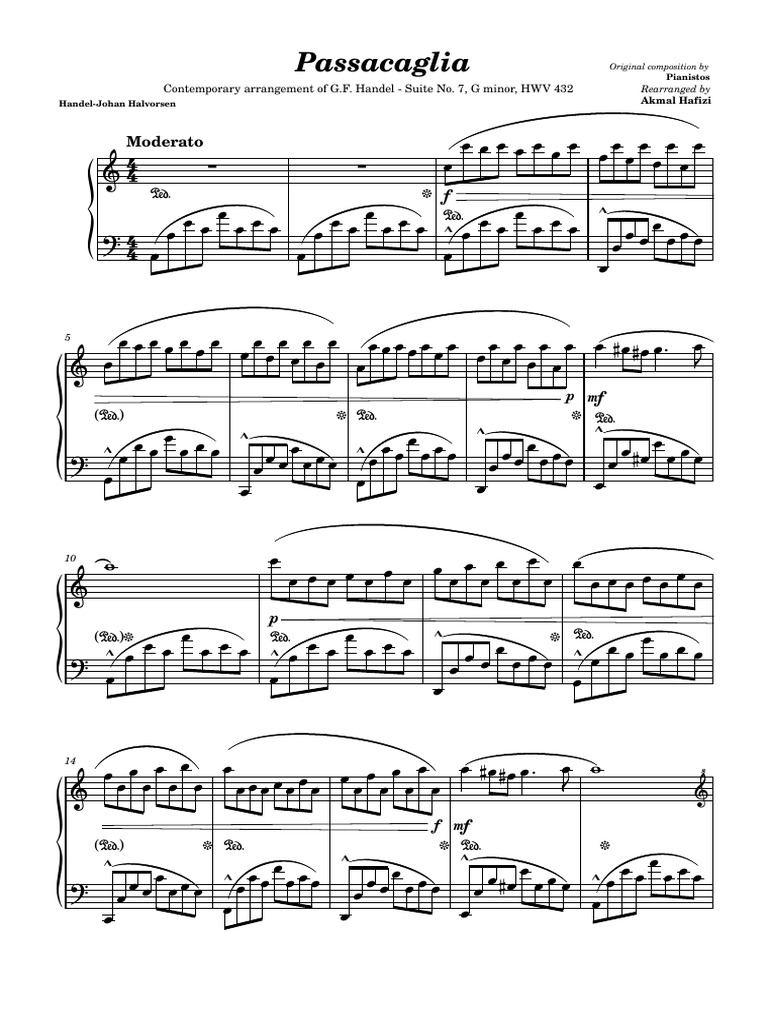 Handel Passacaglia Arrangement | PDF | Musical Forms | Common Practice ...