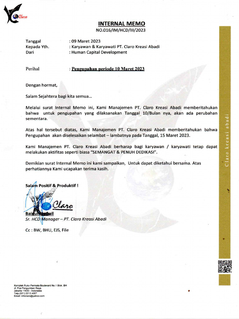 IM Pengupahan Periode Maret 2023 | PDF