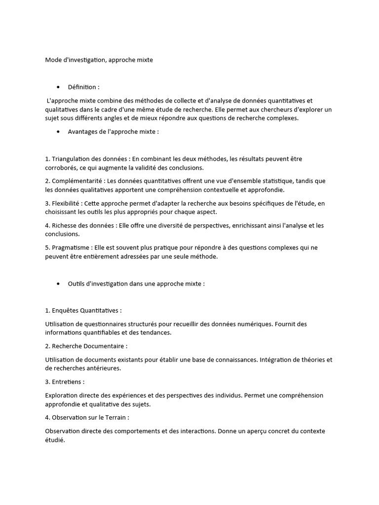 Approche Mixte en Recherche | PDF