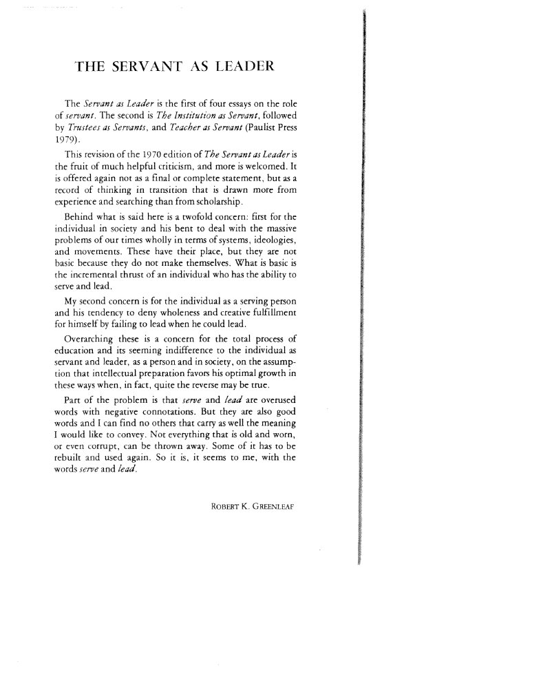 The Servant As Leader Greenleaf | PDF