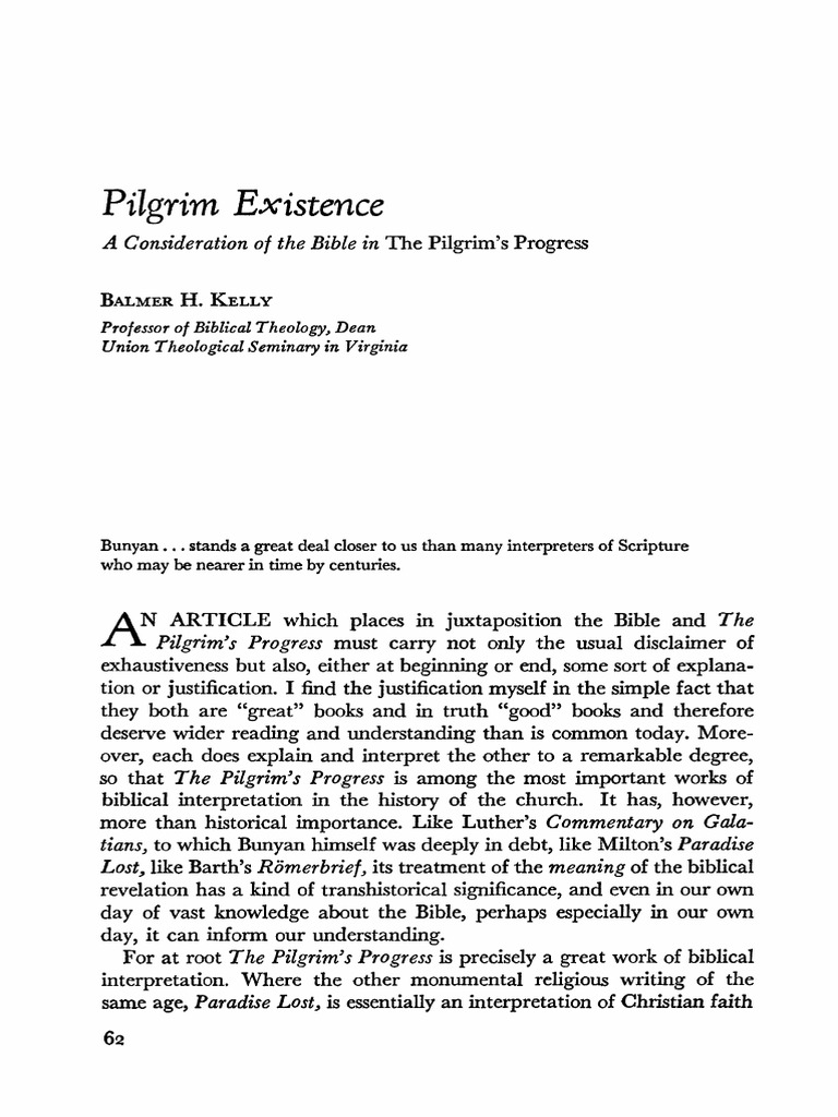 Pilgrim Existence: Balmer H. Kelly | PDF | Bible | Copyright