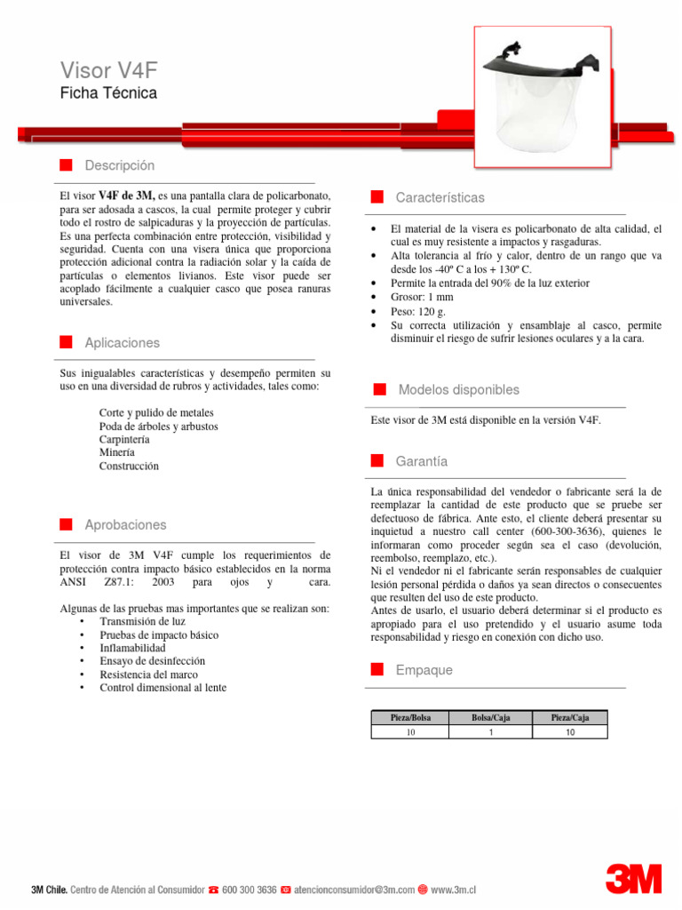 Visor V4F: Protección y Seguridad | PDF | Casco