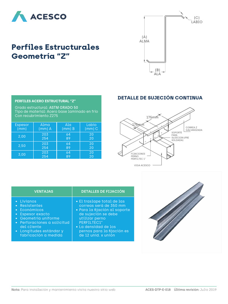 Perfil Z | PDF | Materiales de construcción | Rieles