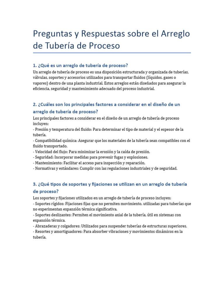 Preguntas y Respuestas Tuber%C3%ADa Proceso | Descargar gratis PDF ...
