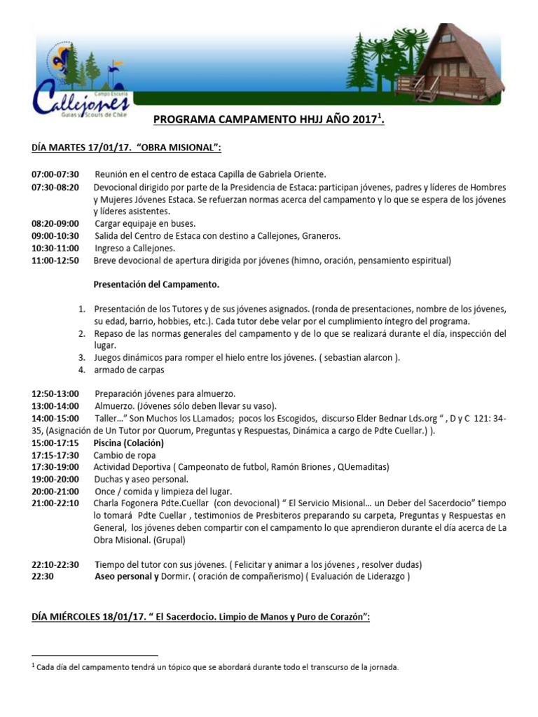 Programa Campamento 2017 | PDF | Sacerdote