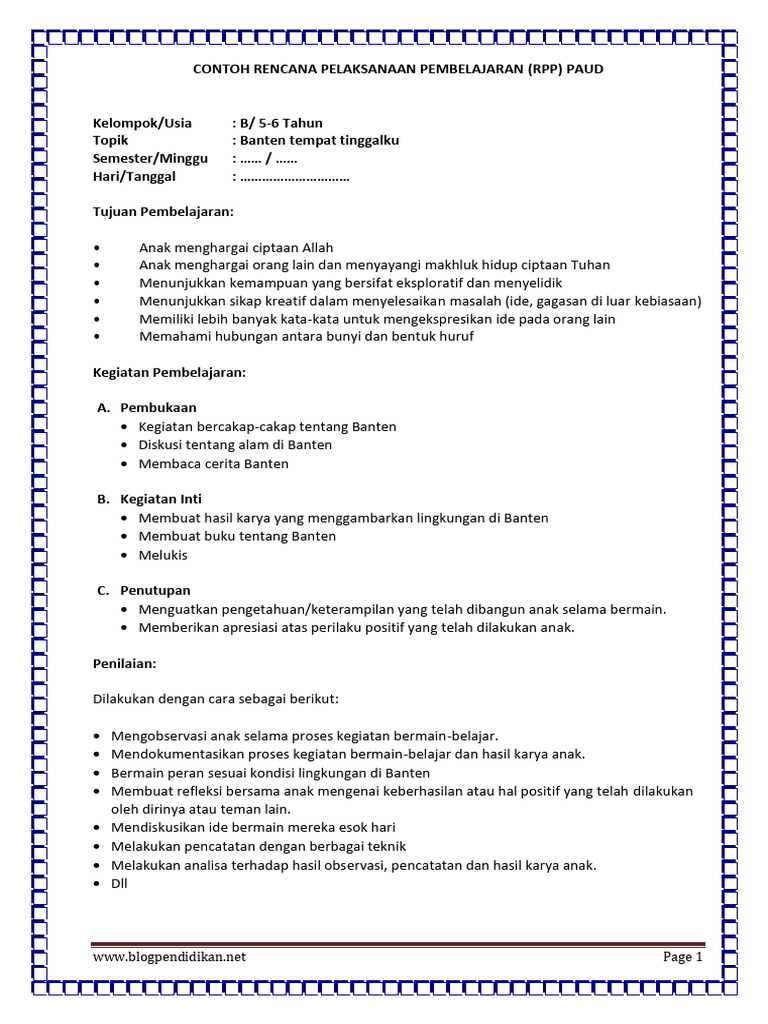 Contoh Modul Ajar Atau RPP Kurikulum Merdeka PAUD, SD, MI, SMP, Dan SMA, SMK | PDF