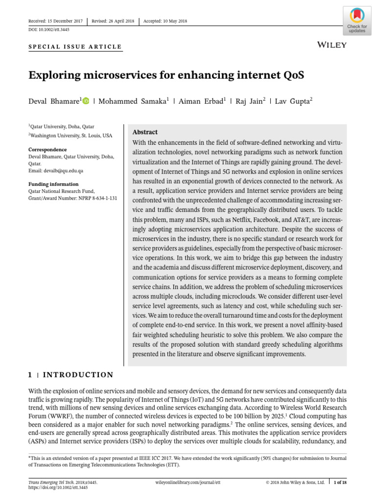 Exploring Microservices For Enhancing Internet QoS | PDF | Virtual ...