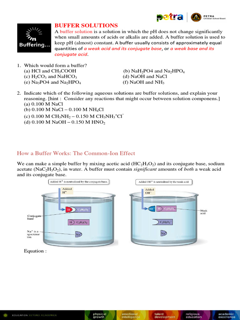 Buffer Solution | PDF | Buffer Solution | Acid