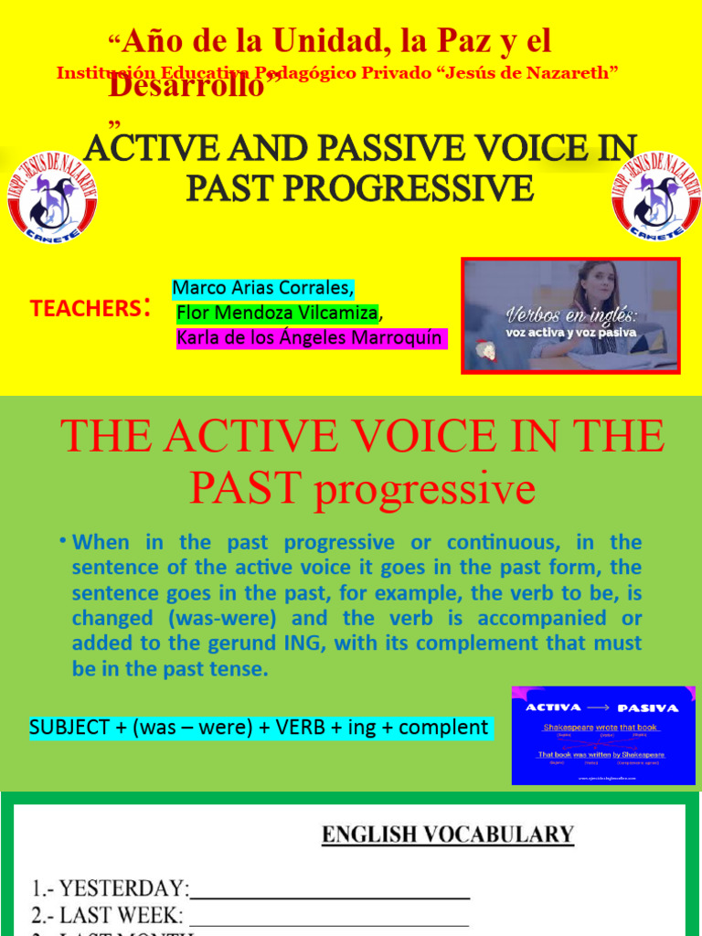 Active and Passive Voice in Past Progressive | PDF