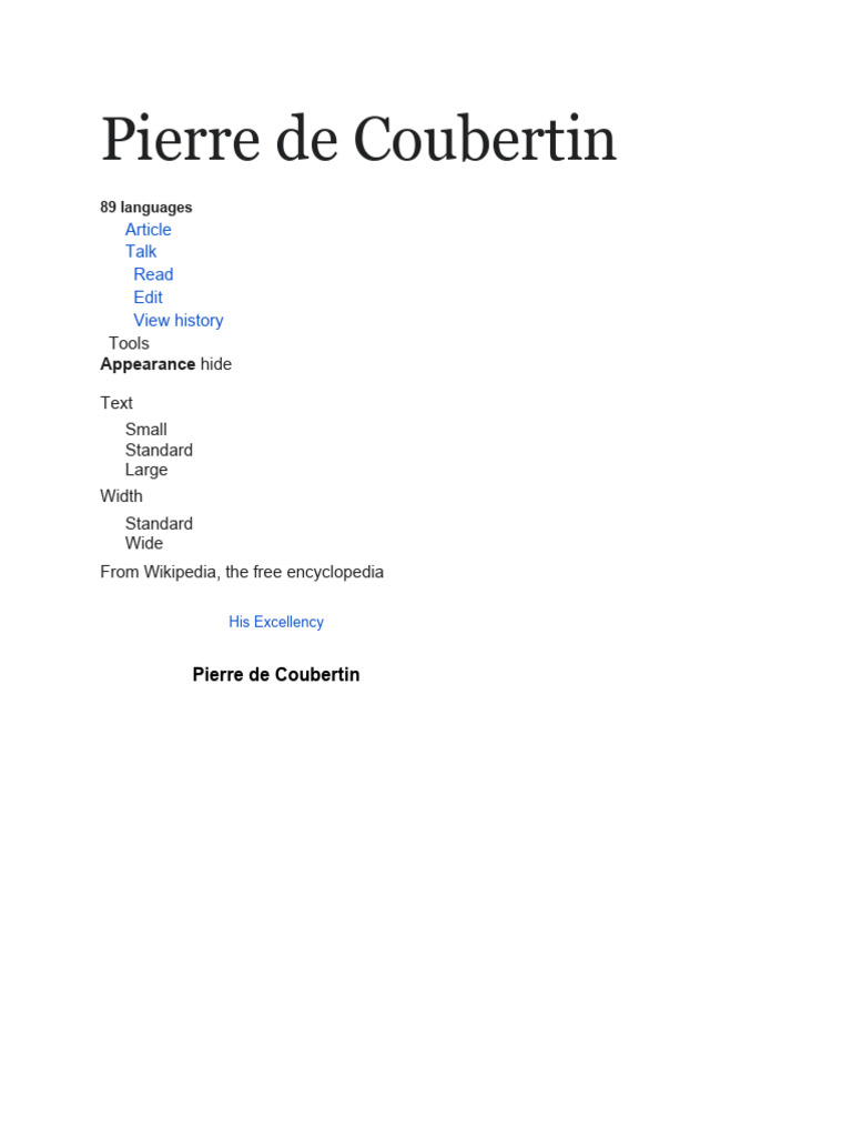 Pierre de Coubertin | PDF | Olympic Games | Multi Sport Events